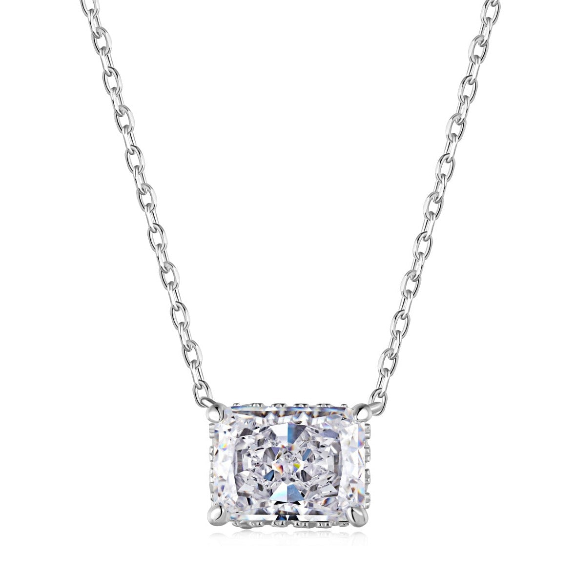 Luxora London | Delilah Radiant Cut Silver Necklace