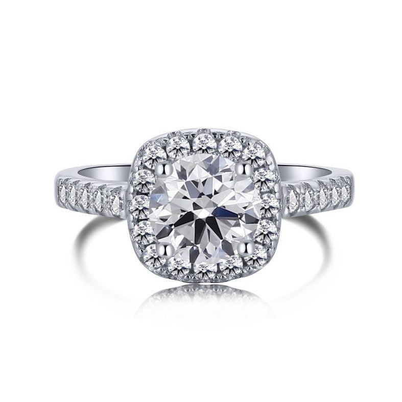 Luxora London | Emelia Cushion Cut Sterling Silver Ring