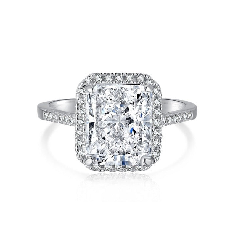 Luxora London | Jasmine 4CT Radiant Cut Sterling Silver Ring